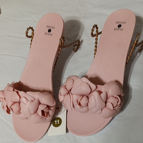 Shade & Shore | Shoes | Shade Shore Pink Floral Sandals With Studded ...